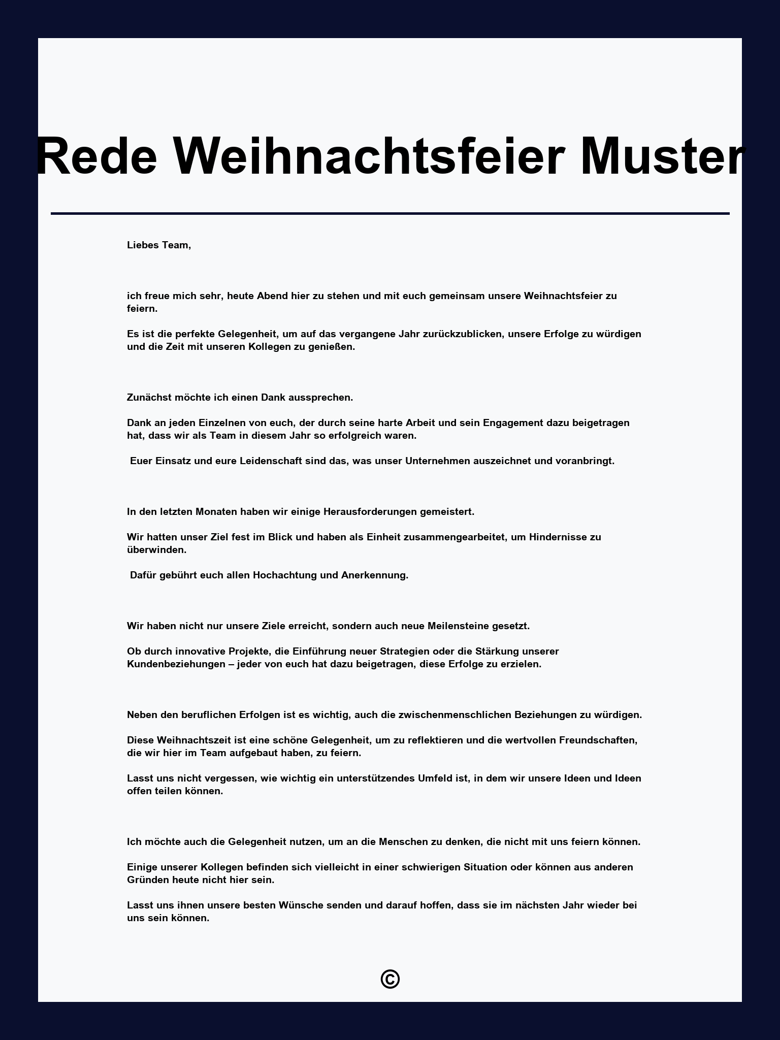 Rede Weihnachtsfeier Muster